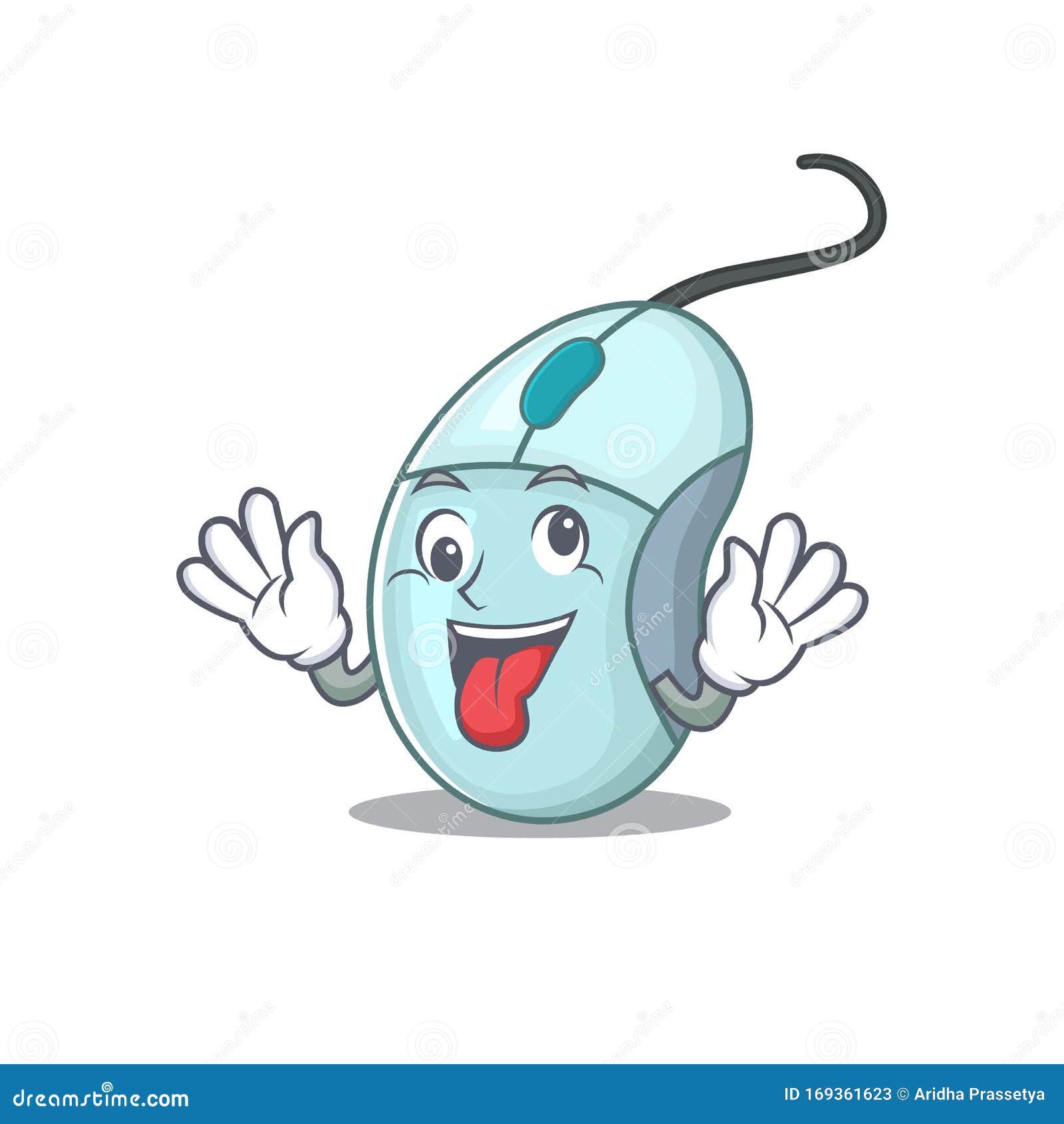 Computer Mouse Cartoon Character Style with a Crazy Face Stock Vector ...