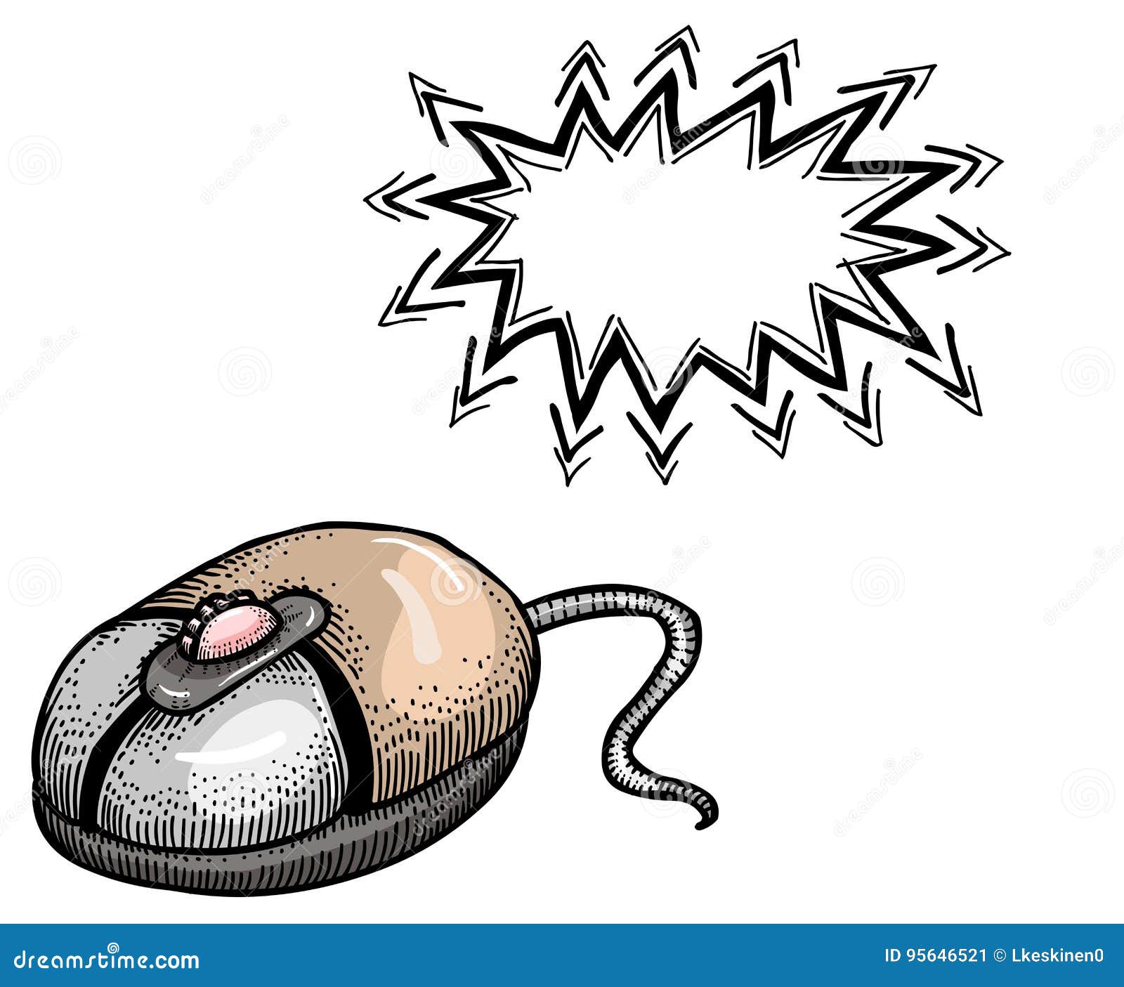 Computer mouse-100 stock vector. Illustration of drawn - 95646521