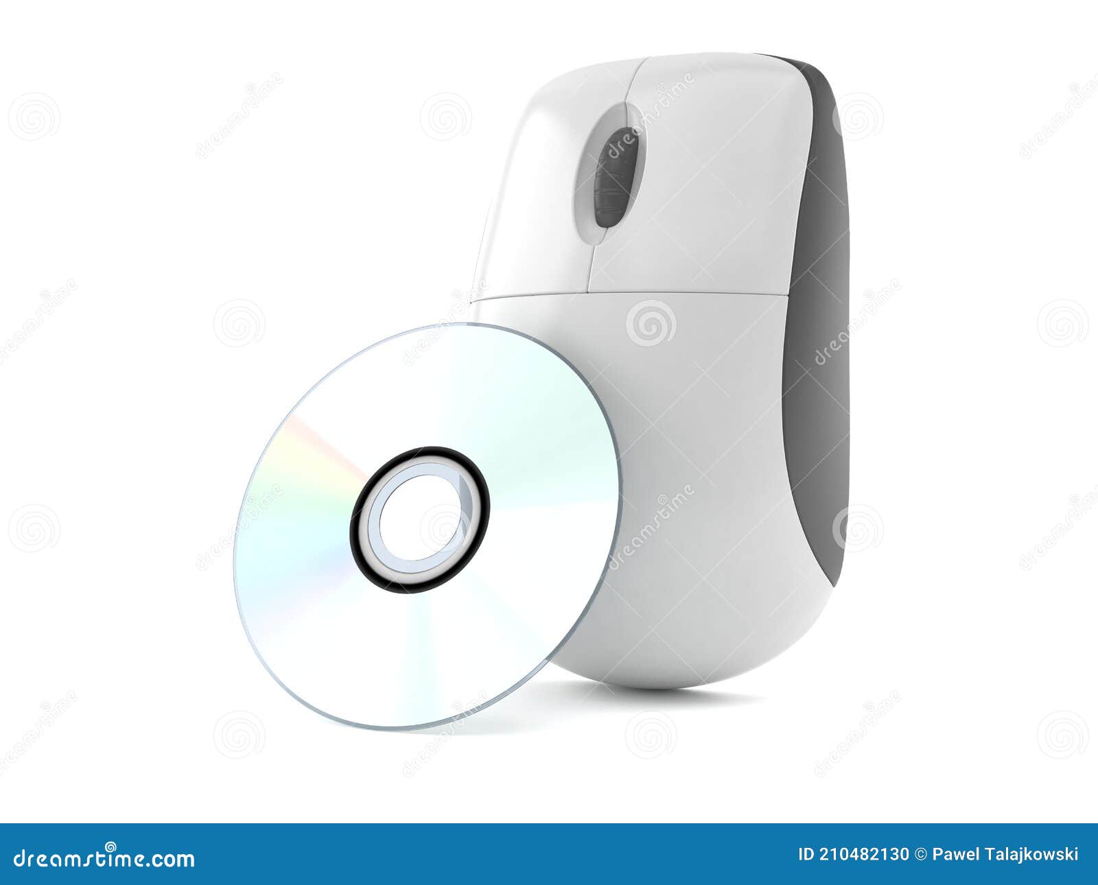 Computer Mouse with Cd Disc Stock Illustration - Illustration of data ...
