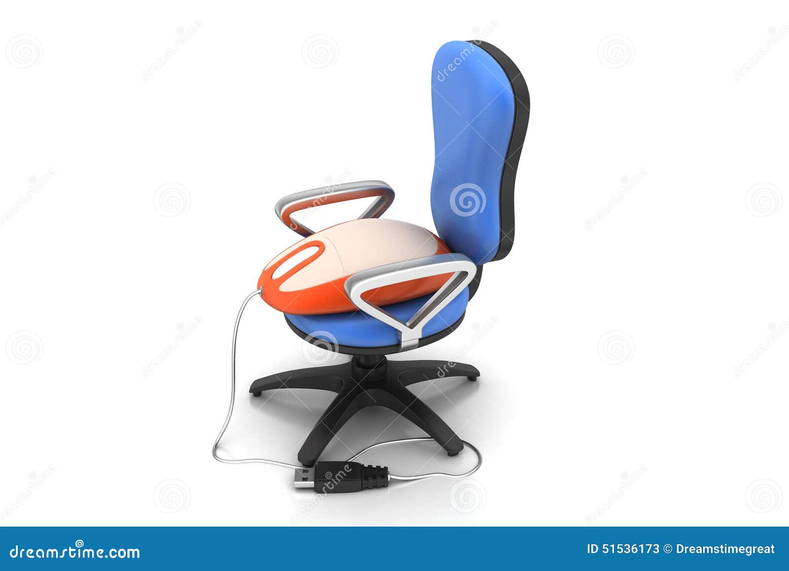 Computer Mouse on the Chair Stock Illustration - Illustration of ...