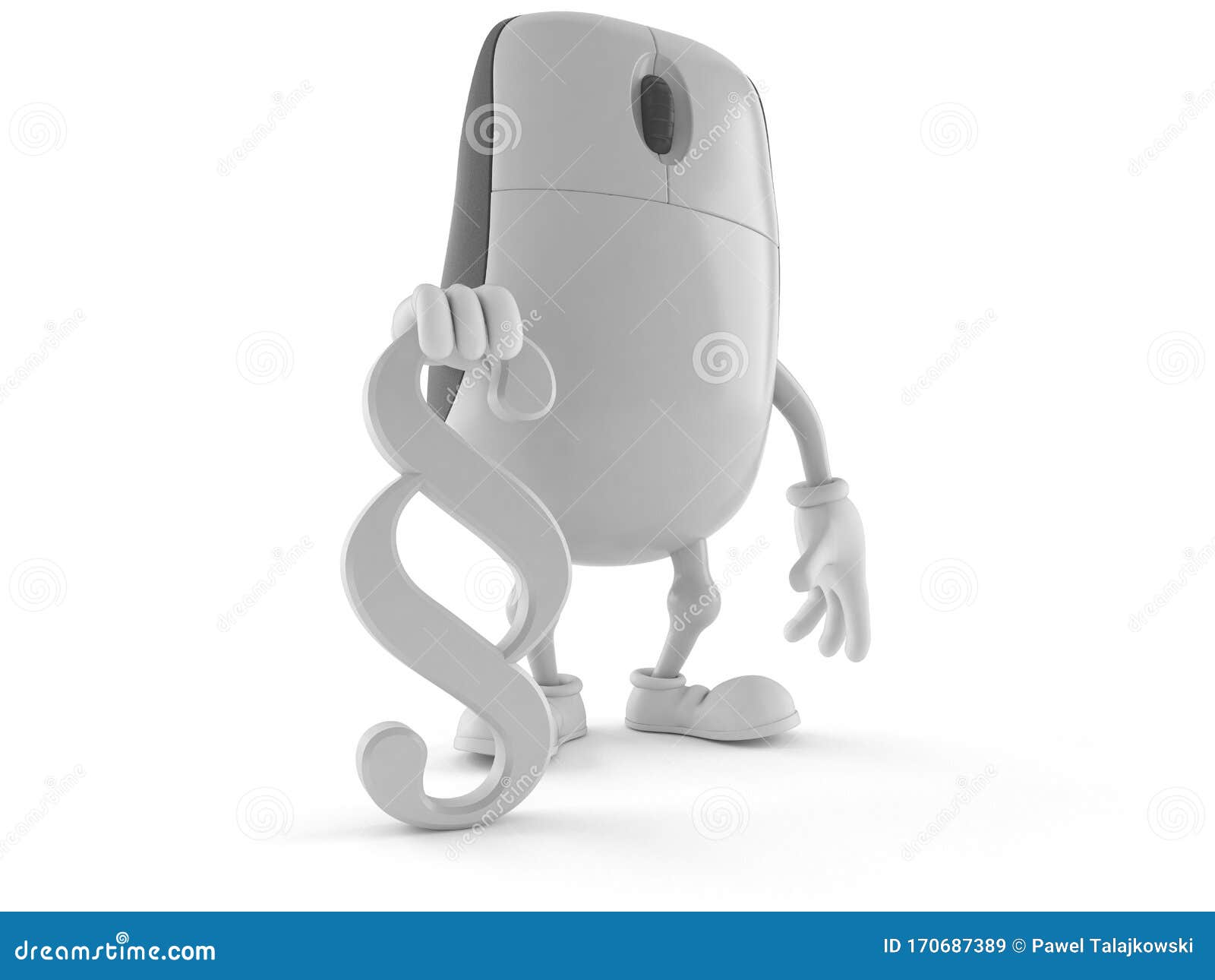 Computer Mouse Character with Paragraph Symbol Stock Illustration ...
