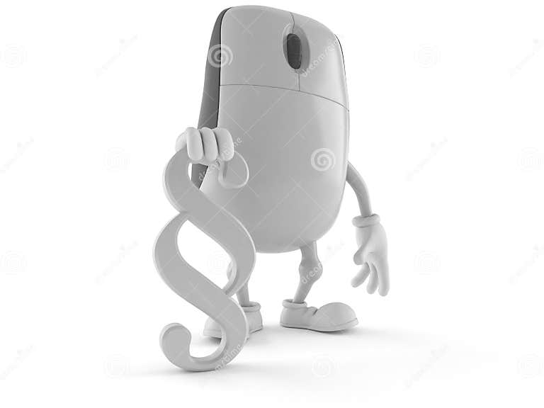 Computer Mouse Character with Paragraph Symbol Stock Illustration ...