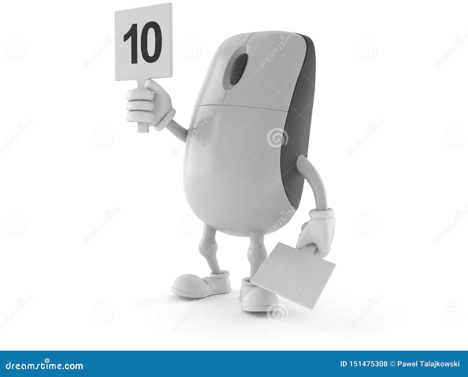 Computer Mouse Character with Rating Number Stock Illustration ...