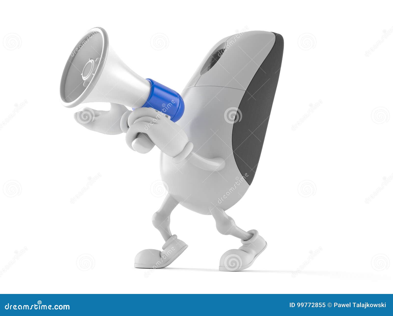 Computer Mouse Character Speaking through a Megaphone Stock ...