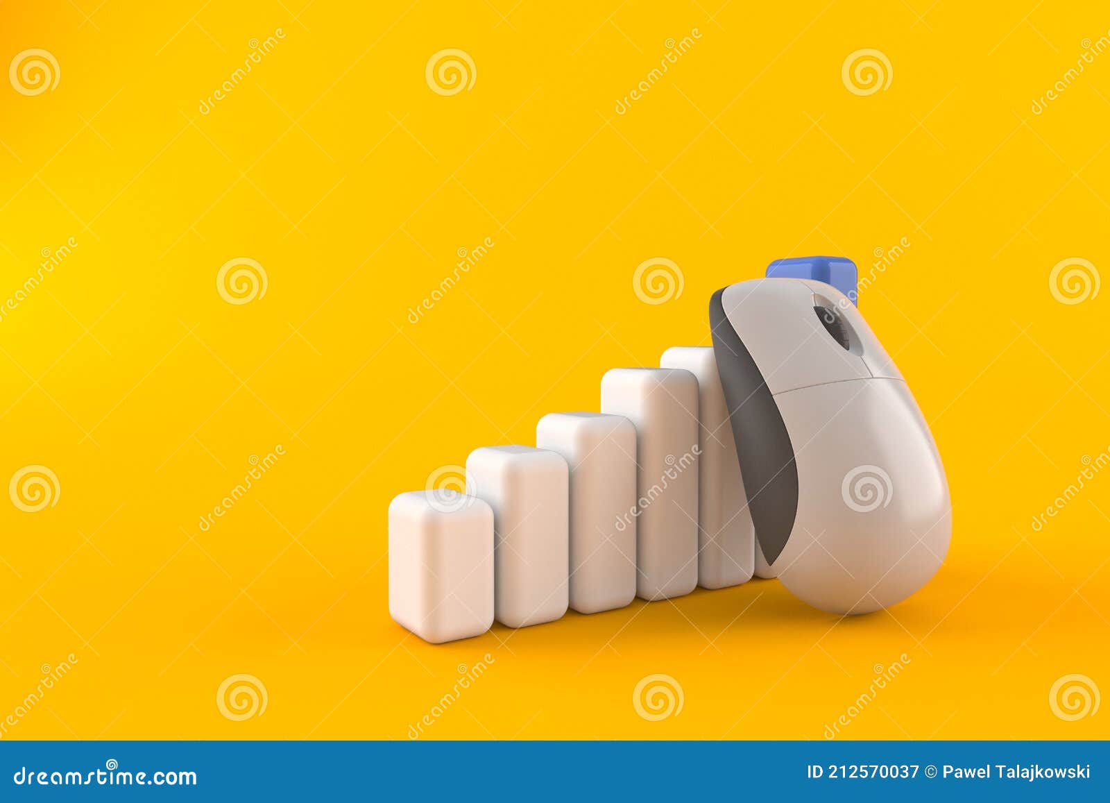 Computer mouse with chart stock illustration. Illustration of message ...