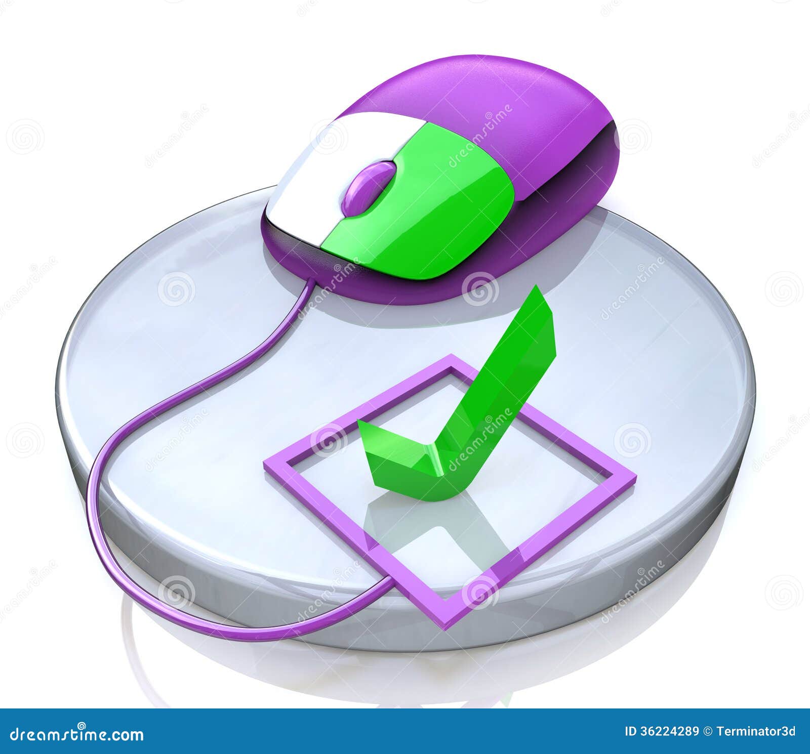 Computer Mouse and Check Mark Stock Illustration - Illustration of plug ...