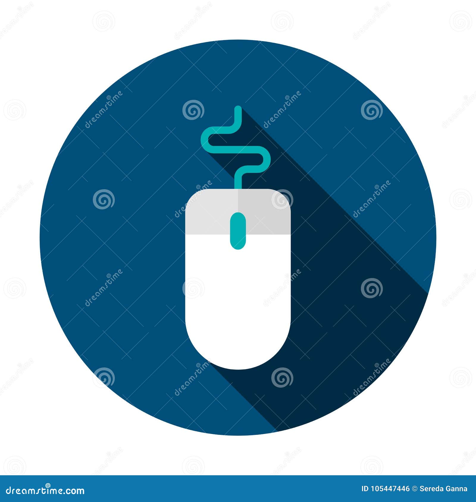 Computer Mouse Circle Icon stock vector. Illustration of shape - 105447446