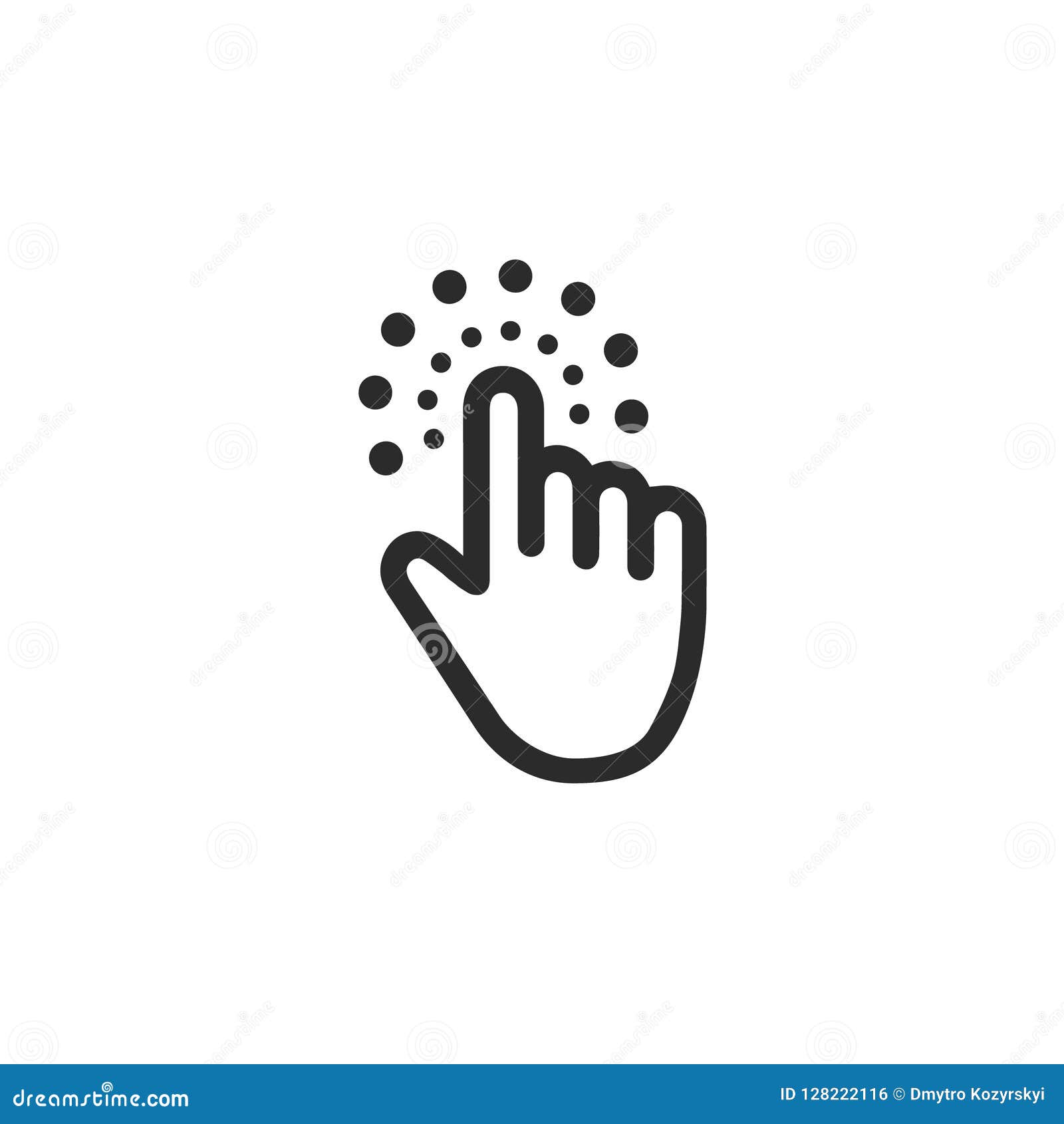 Computer Mouse Click Cursor Gray Arrow Icons Set and Loading Icons ...