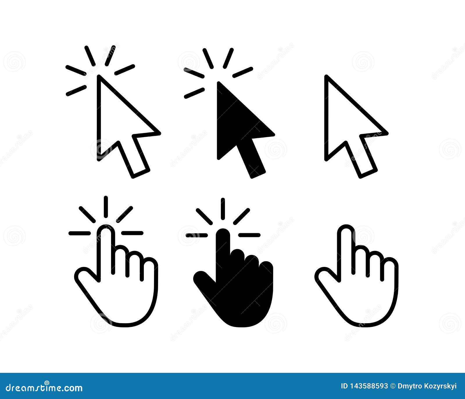 Computer Mouse Click Cursor Gray Arrow Icons Set and Loading Icons ... Computer Mouse Click Cursor Gray Arrow Icons Set and Loading Icons ...