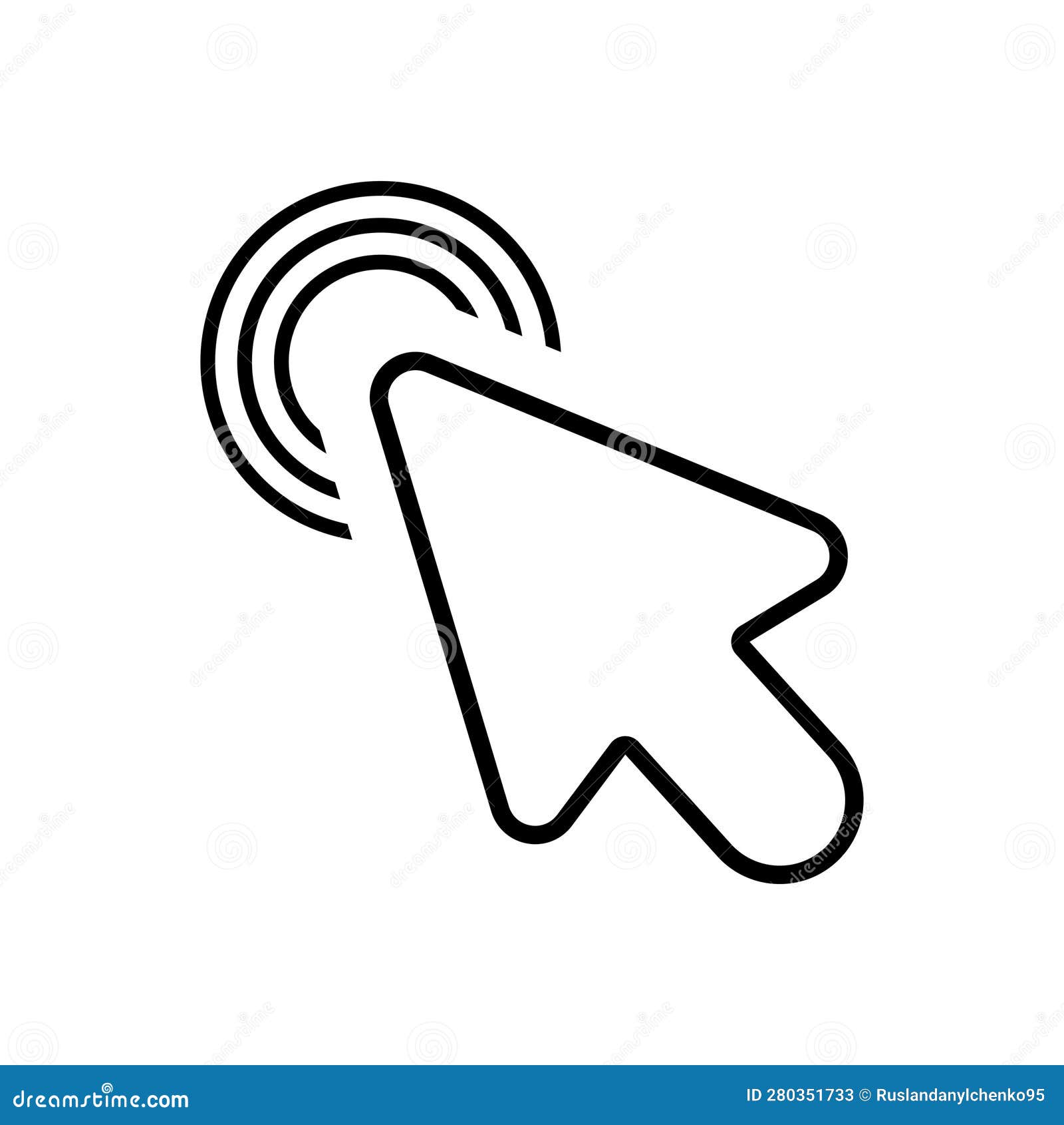 Computer Mouse Click Cursor Gray Arrow Icons Set. Vector Illustration ...