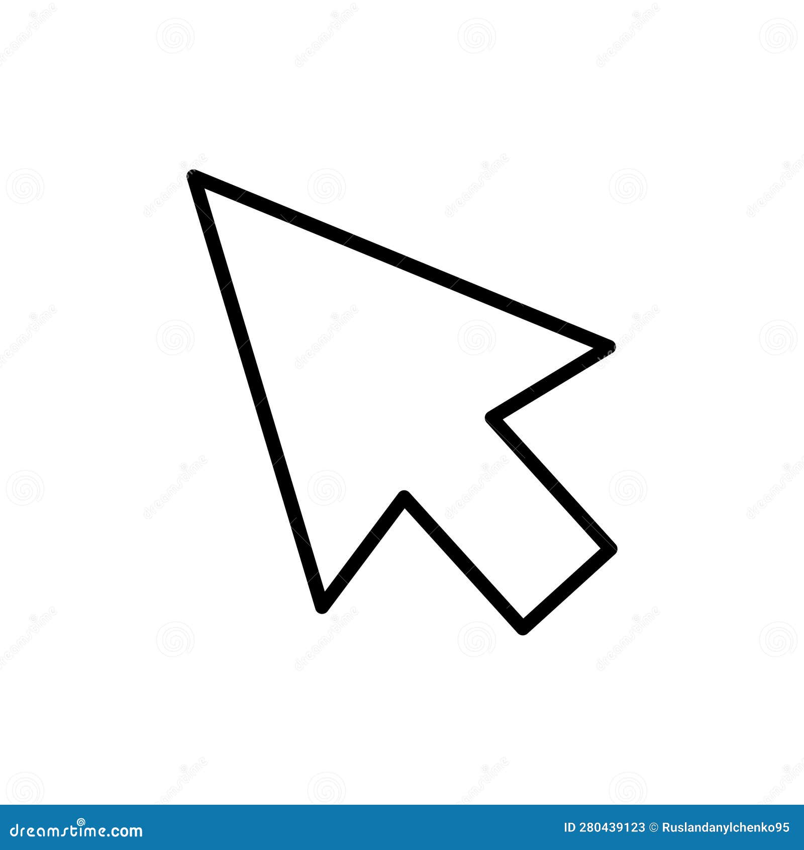 Computer Mouse Click Cursor Gray Arrow Icons Set. Vector Illustration ...