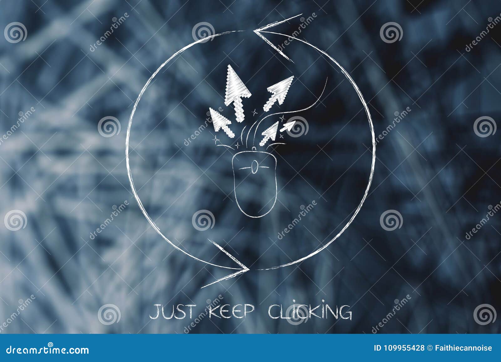 Computer Mouse with Click Cursor Surrounded by Repeat Sign Stock Photo ...