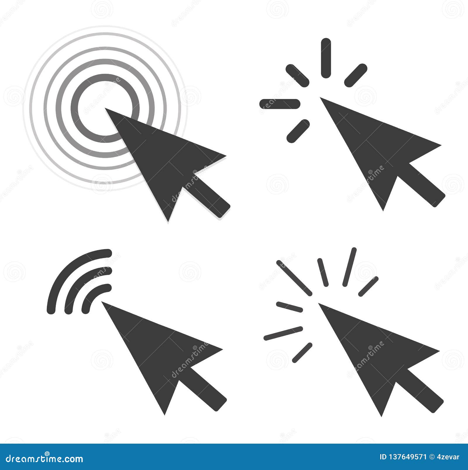 Mouse Click Cursor Icon Set. Hand Finger And Arrow Cursor Pointer ... Mouse Click Cursor Icon Set. Hand Finger And Arrow Cursor Pointer ...