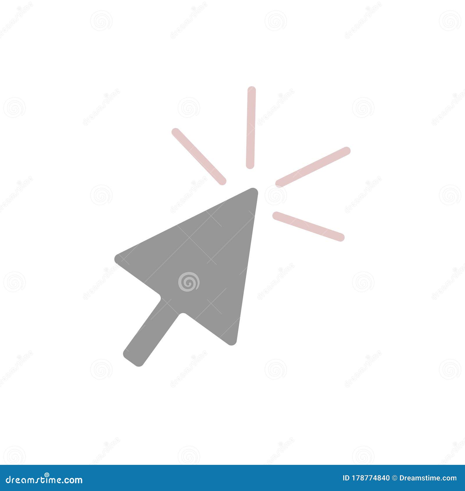 Computer Mouse Click Cursor on White Background. Vector Illustration in ...