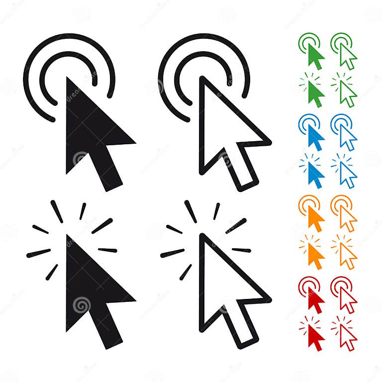Computer Mouse Click Pointer Flat Icon Arrow - Vector Illustration for ...