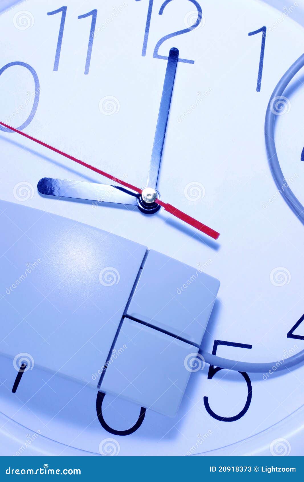 Computer Mouse on Clock stock image. Image of technology - 20918373
