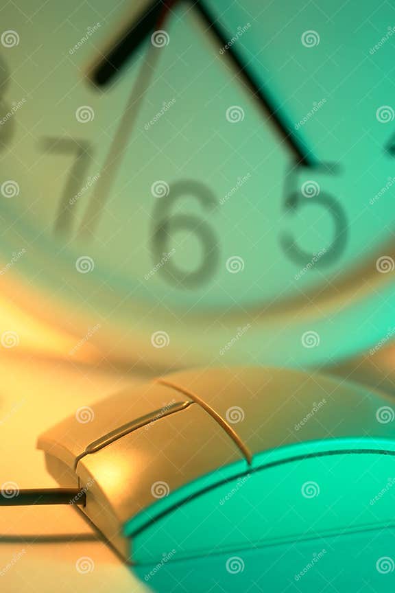 Computer Mouse and Clock stock photo. Image of mouse - 20918436