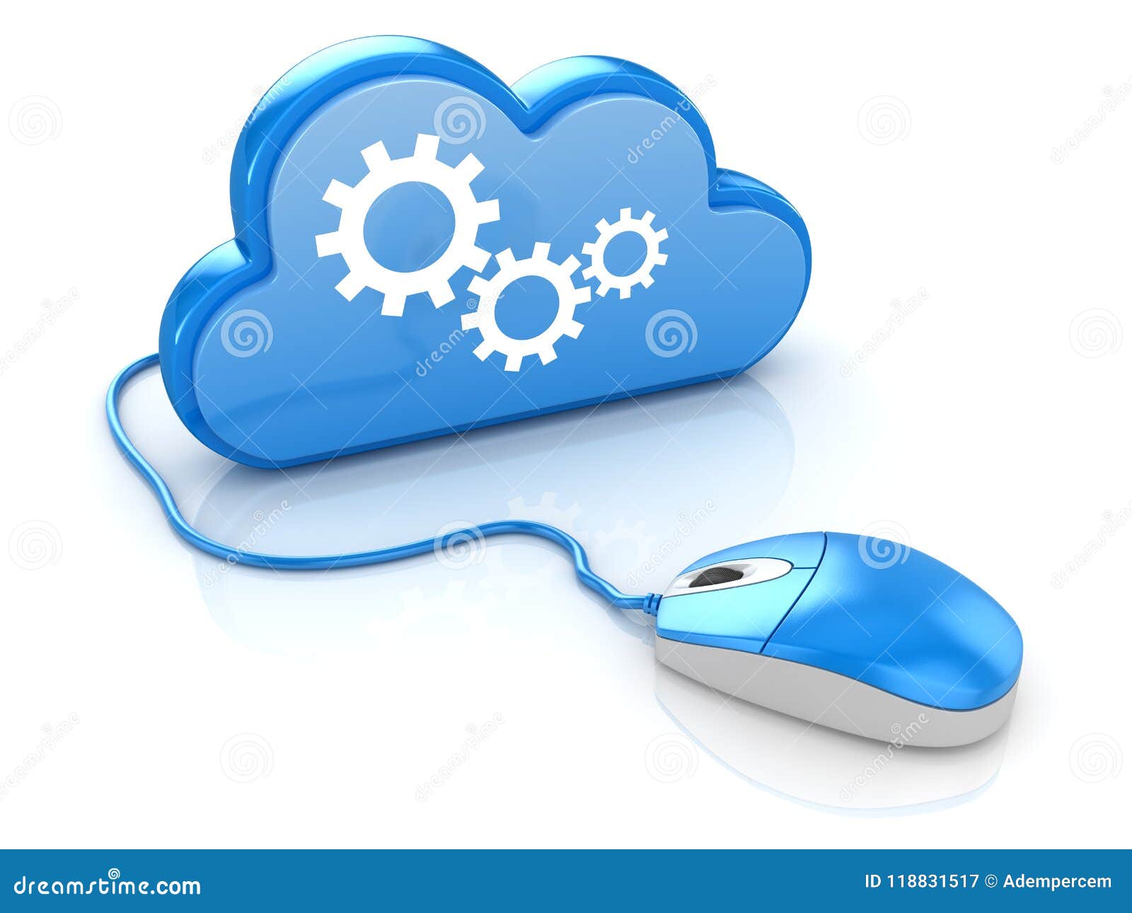 Computer Mouse with Cloud stock illustration. Illustration of ...