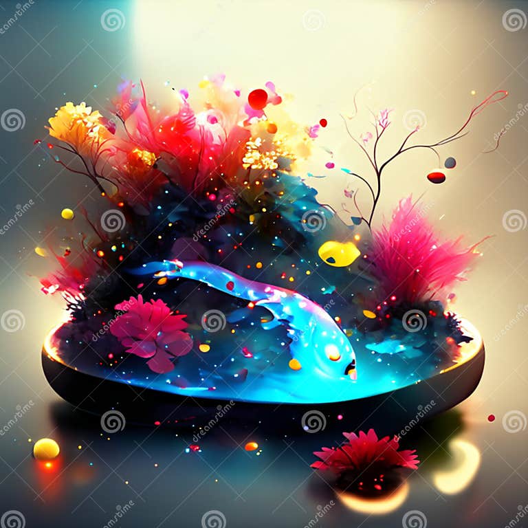 Computer Mouse with Colorful Abstract Background. 3d Rendering ...