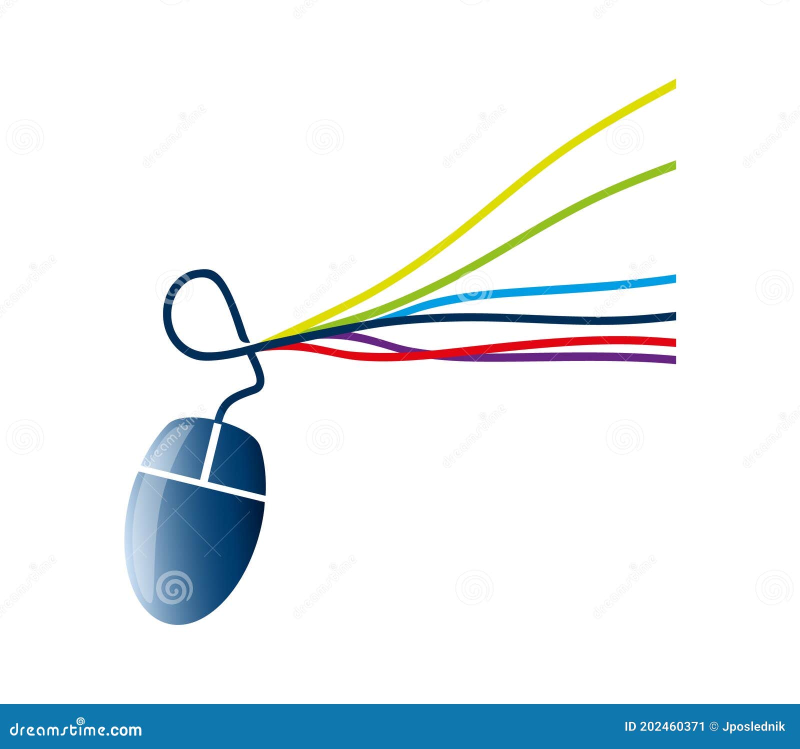 Computer Mouse with Colorful Cables Stock Vector - Illustration of iron ...