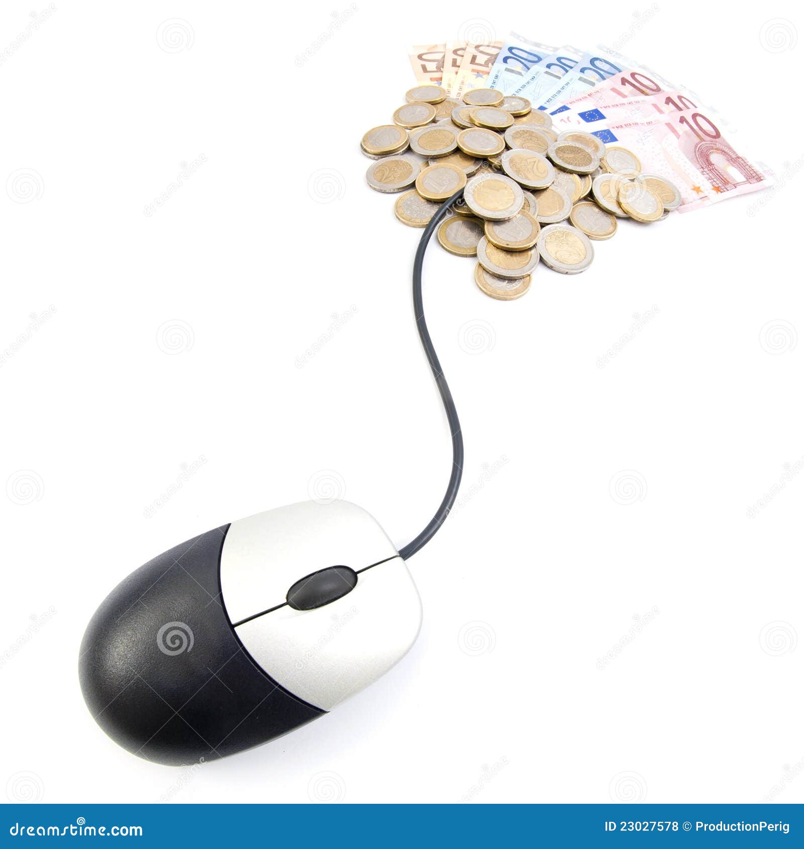 Mouse Connected To Laptop, Used For Office Work Stock Photo ... Mouse Connected To Laptop, Used For Office Work Stock Photo ...
