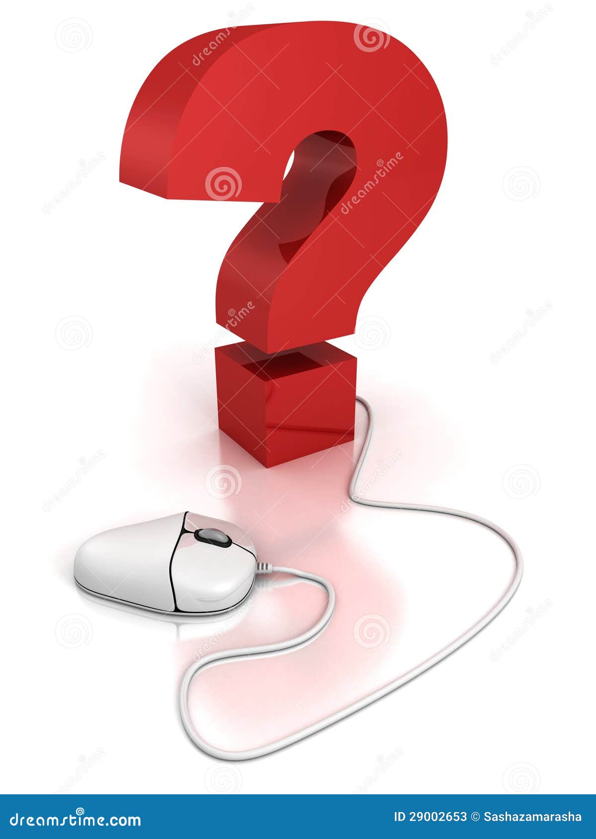 Computer Mouse Connected To a Question Mark. FAQ C Stock Illustration ...