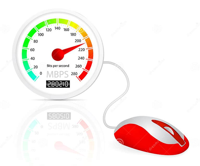 Computer Mouse Connected To a Speedometer Stock Vector - Illustration ...