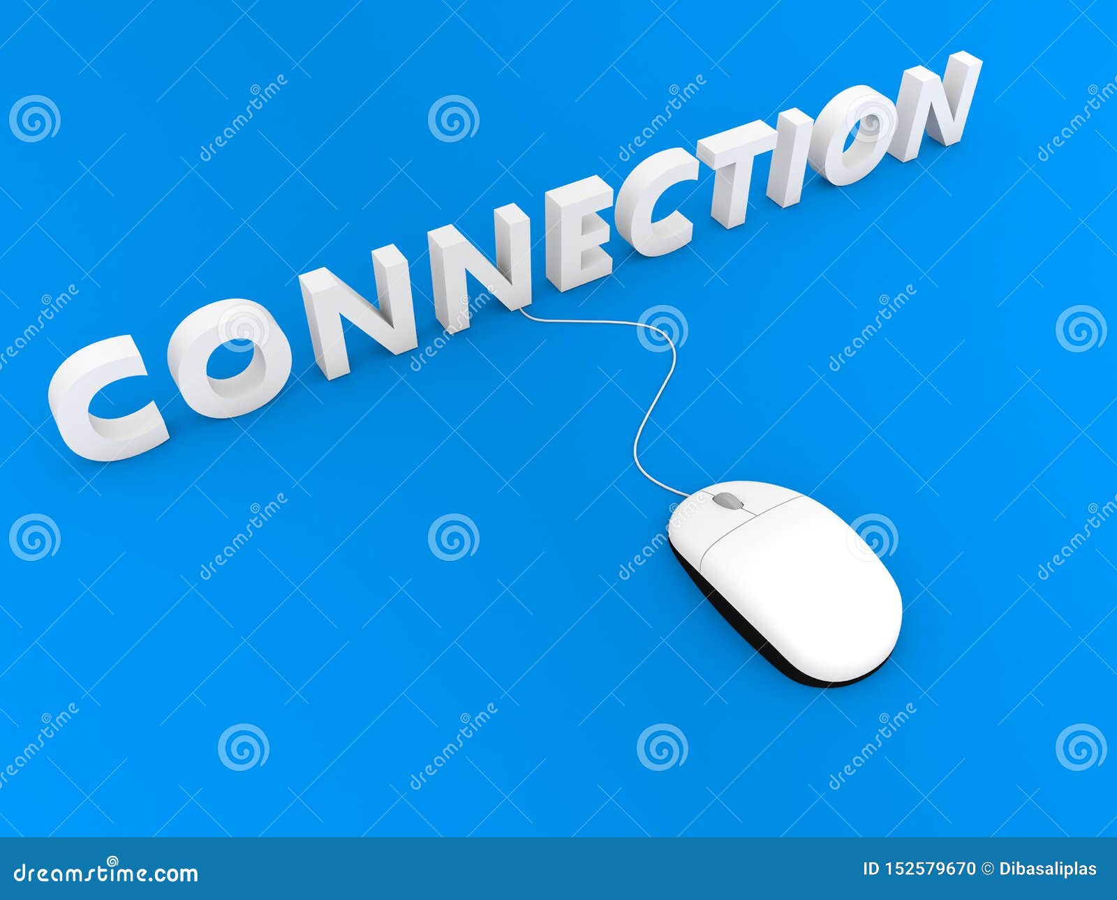 Computer Mouse and Connection on a Blue Background. Stock Illustration ...