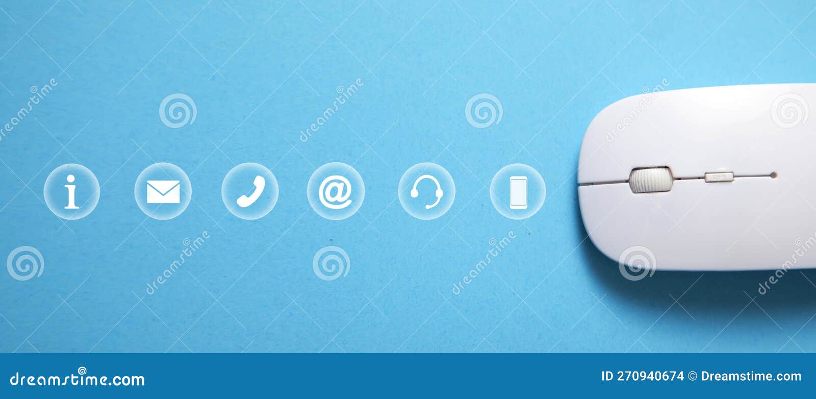 Computer Mouse with a Contact Symbols. Internet Stock Photo - Image of ...