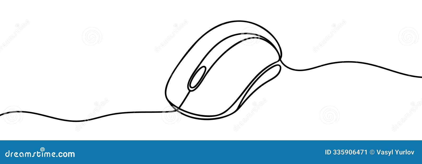 Computer Mouse in Continuous One Line Drawing Vector. Mouse Cursor To ...