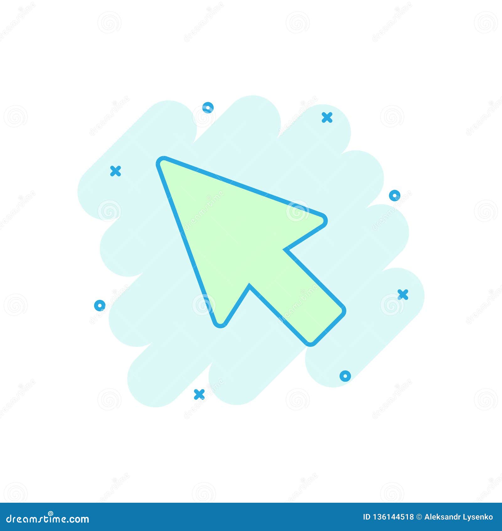 Computer Mouse Cursor Icon in Comic Style. Arrow Cursor Vector Cartoon ...