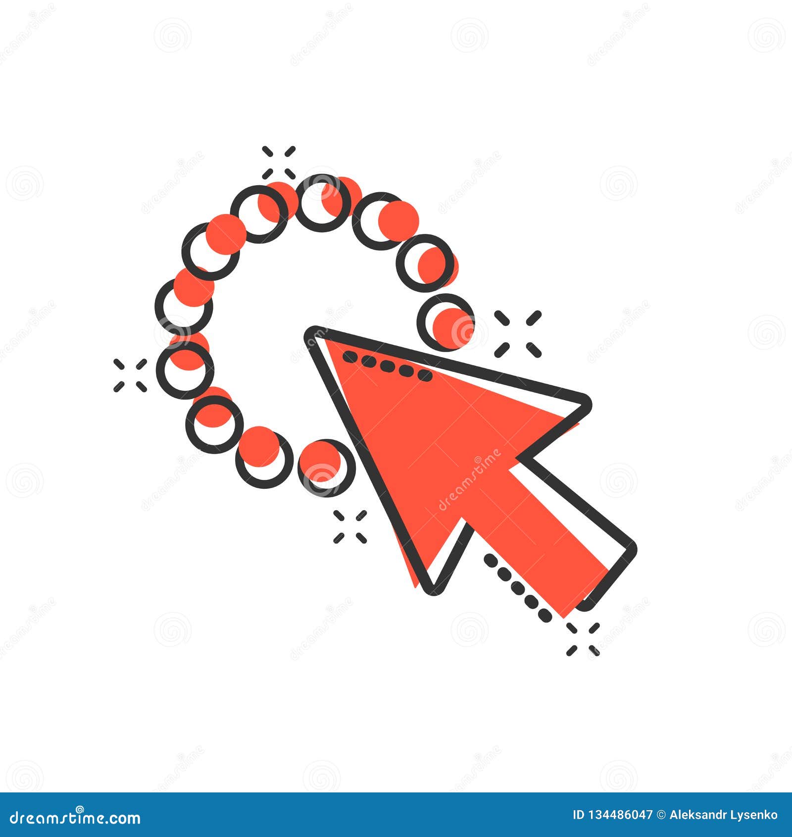 Computer Mouse Cursor Icon in Comic Style. Arrow Cursor Vector Cartoon ...