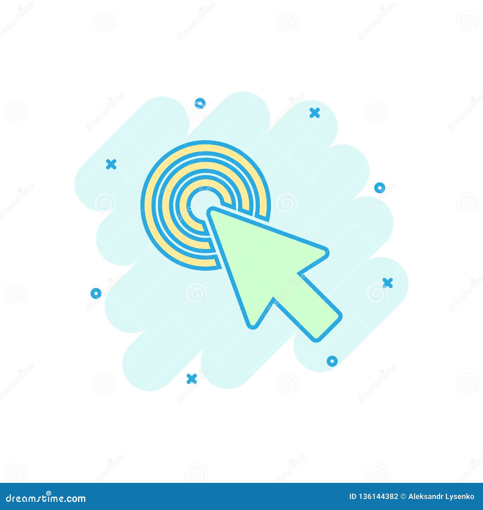 Computer Mouse Cursor Icon In Comic Style Arrow Cursor Vector Cartoon