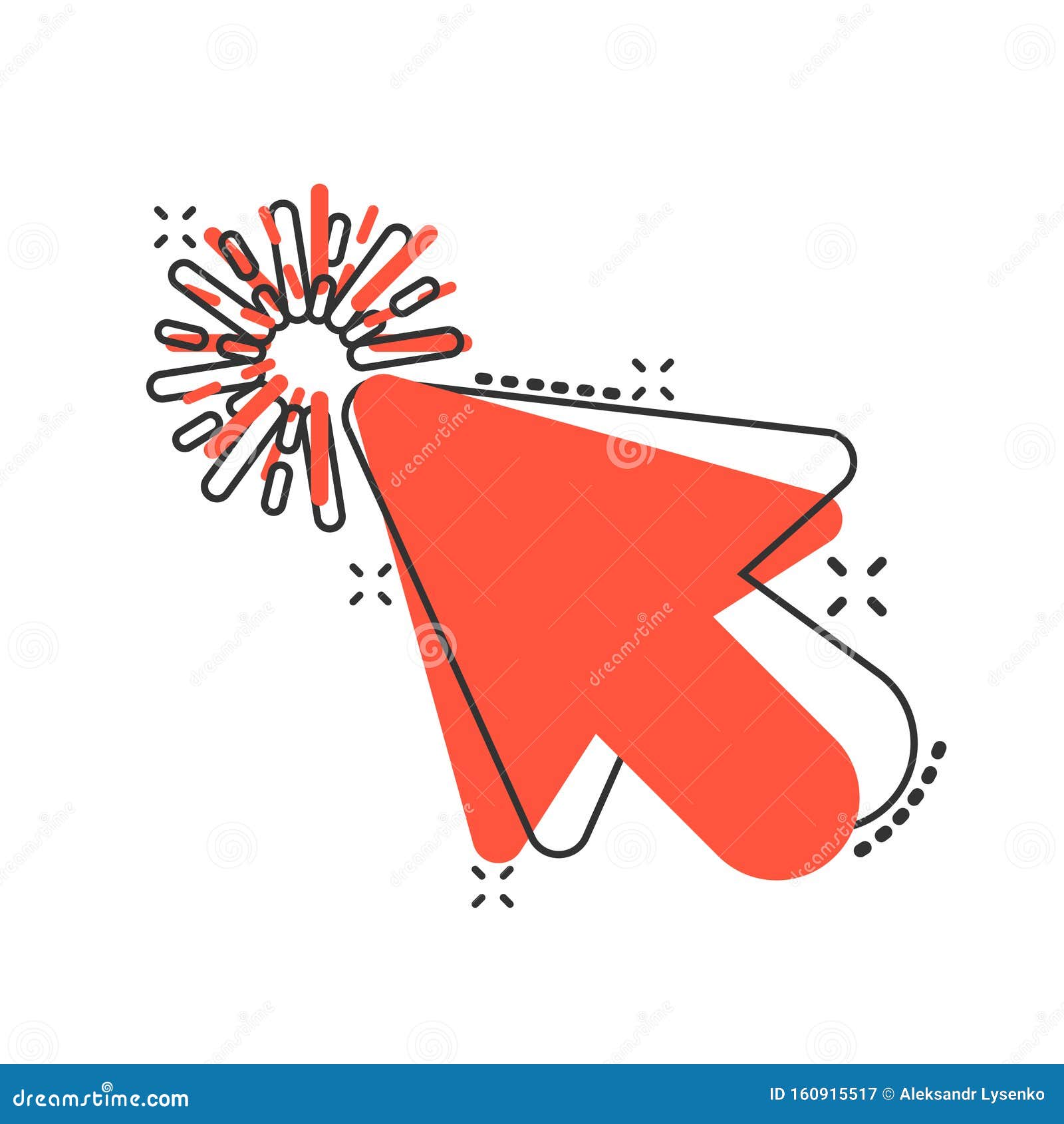 Computer Mouse Cursor Icon in Comic Style. Arrow Cursor Vector Cartoon ...