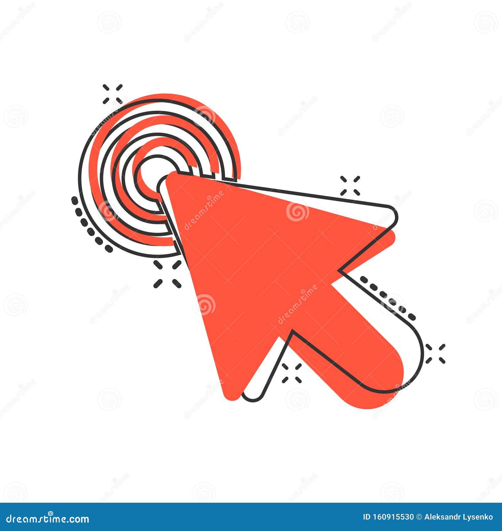 Computer Mouse Cursor Icon in Comic Style. Arrow Cursor Vector Cartoon ...