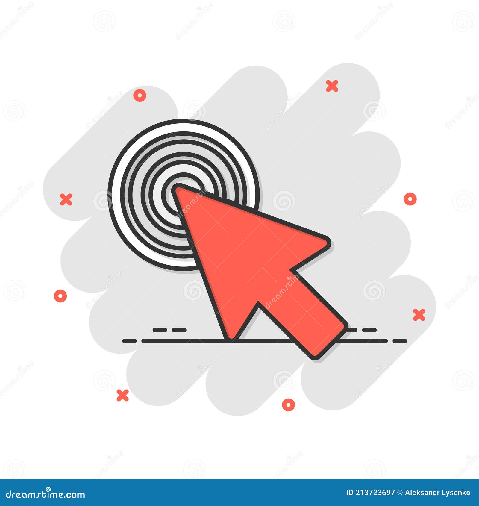 Computer Mouse Cursor Icon in Comic Style. Arrow Cursor Vector Cartoon ...