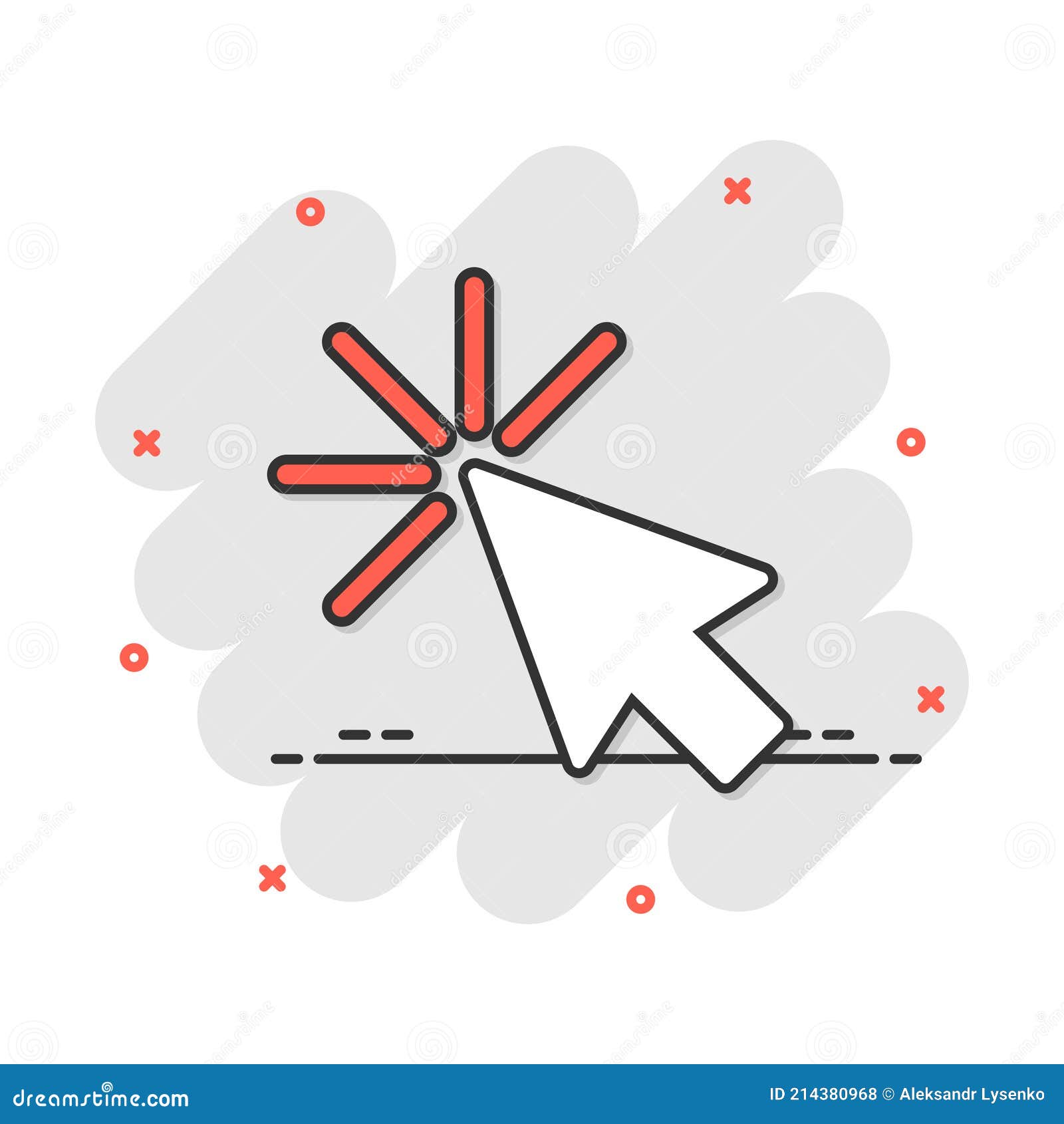 Computer Mouse Cursor Icon in Comic Style. Arrow Cursor Vector Cartoon ...
