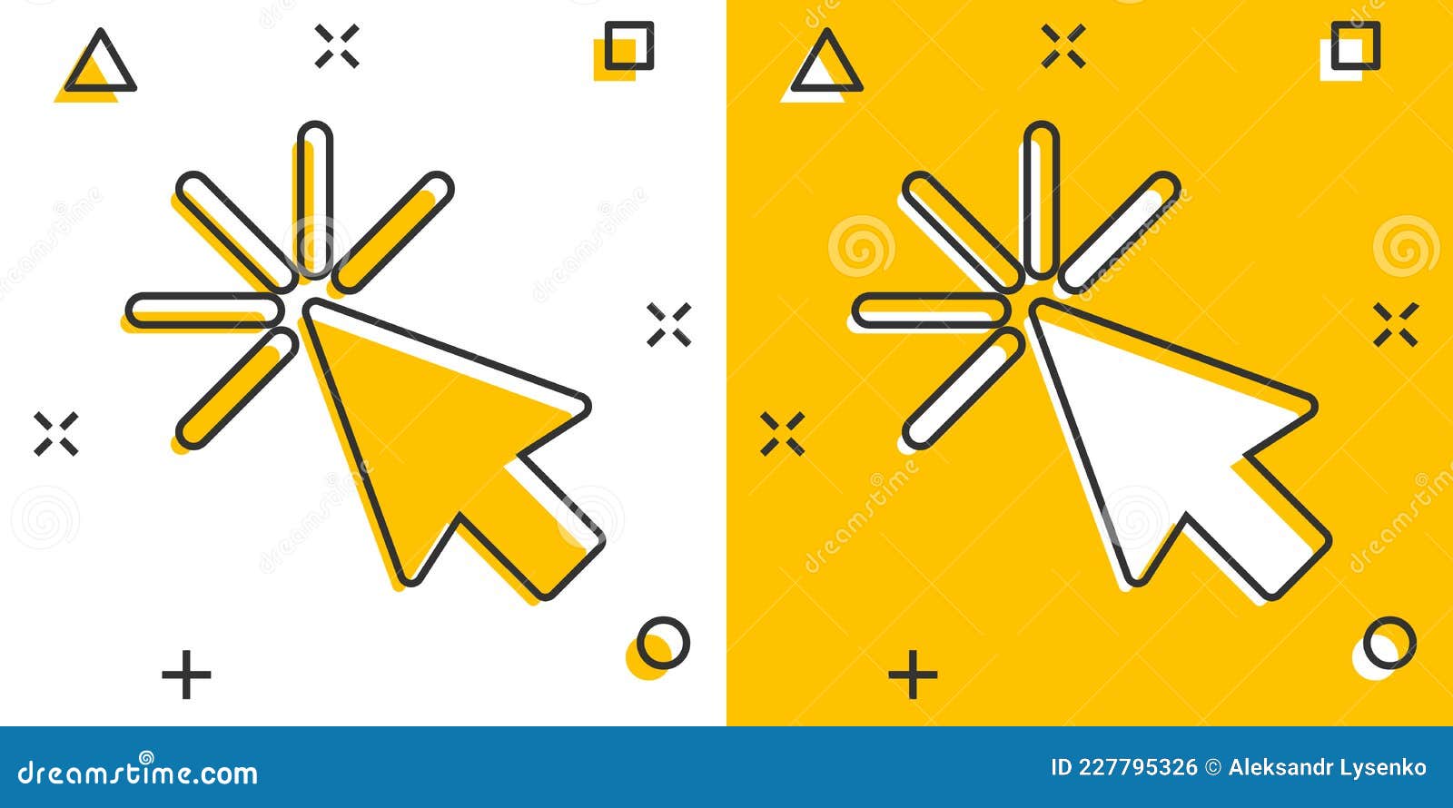 Computer Mouse Cursor Icon in Comic Style. Arrow Cursor Vector Cartoon ...