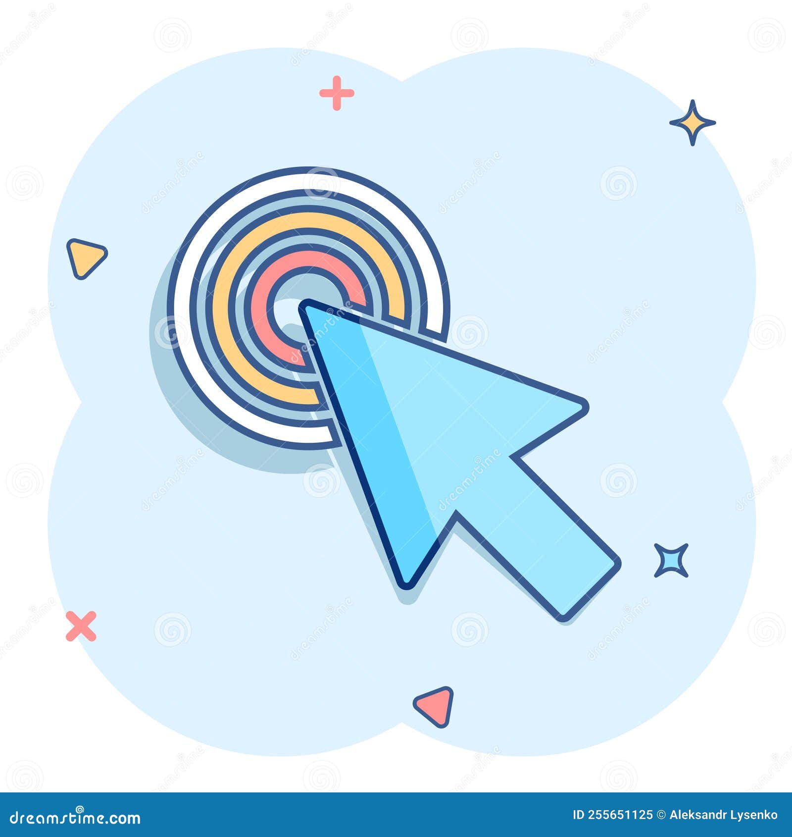 Computer Mouse Cursor Icon In Comic Style Arrow Cursor Vector Cartoon