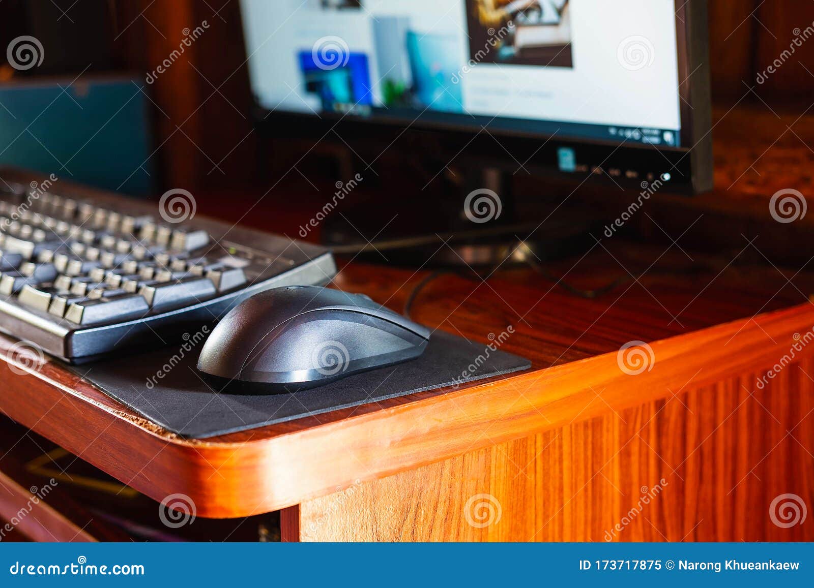 Computer mouse on the desk stock image. Image of call - 173717875
