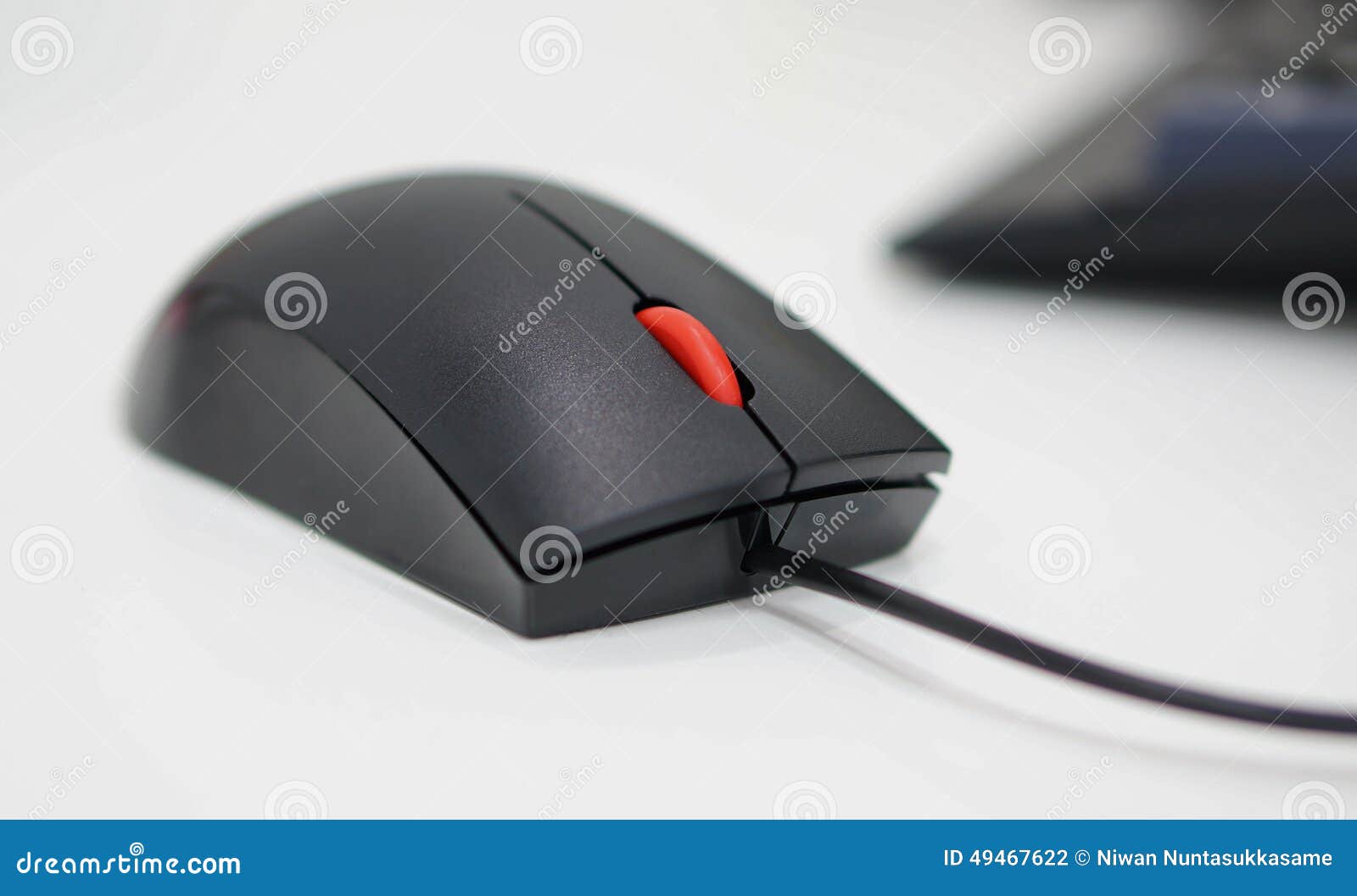 Computer Mouse on Desk at Office Stock Photo - Image of plastic, button ...