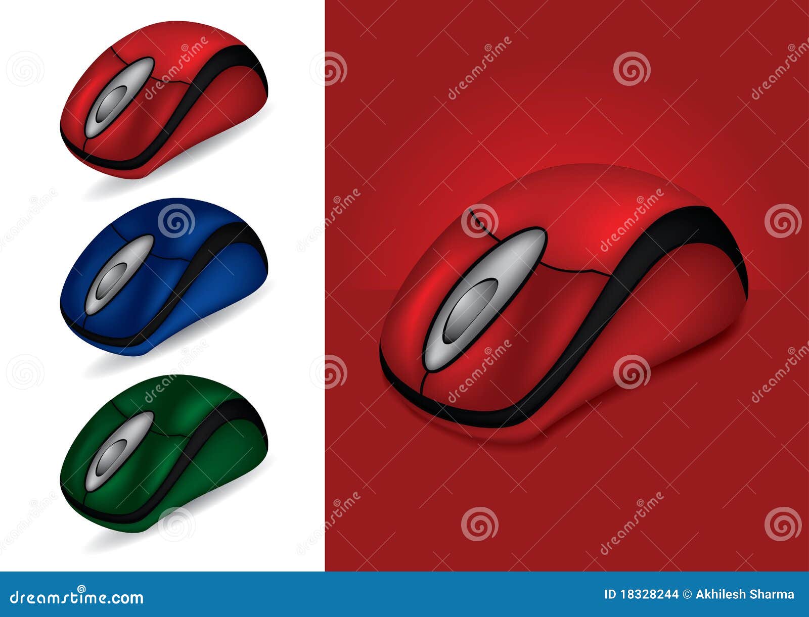 Computer Mouse in Different Colors Stock Vector - Illustration of ...