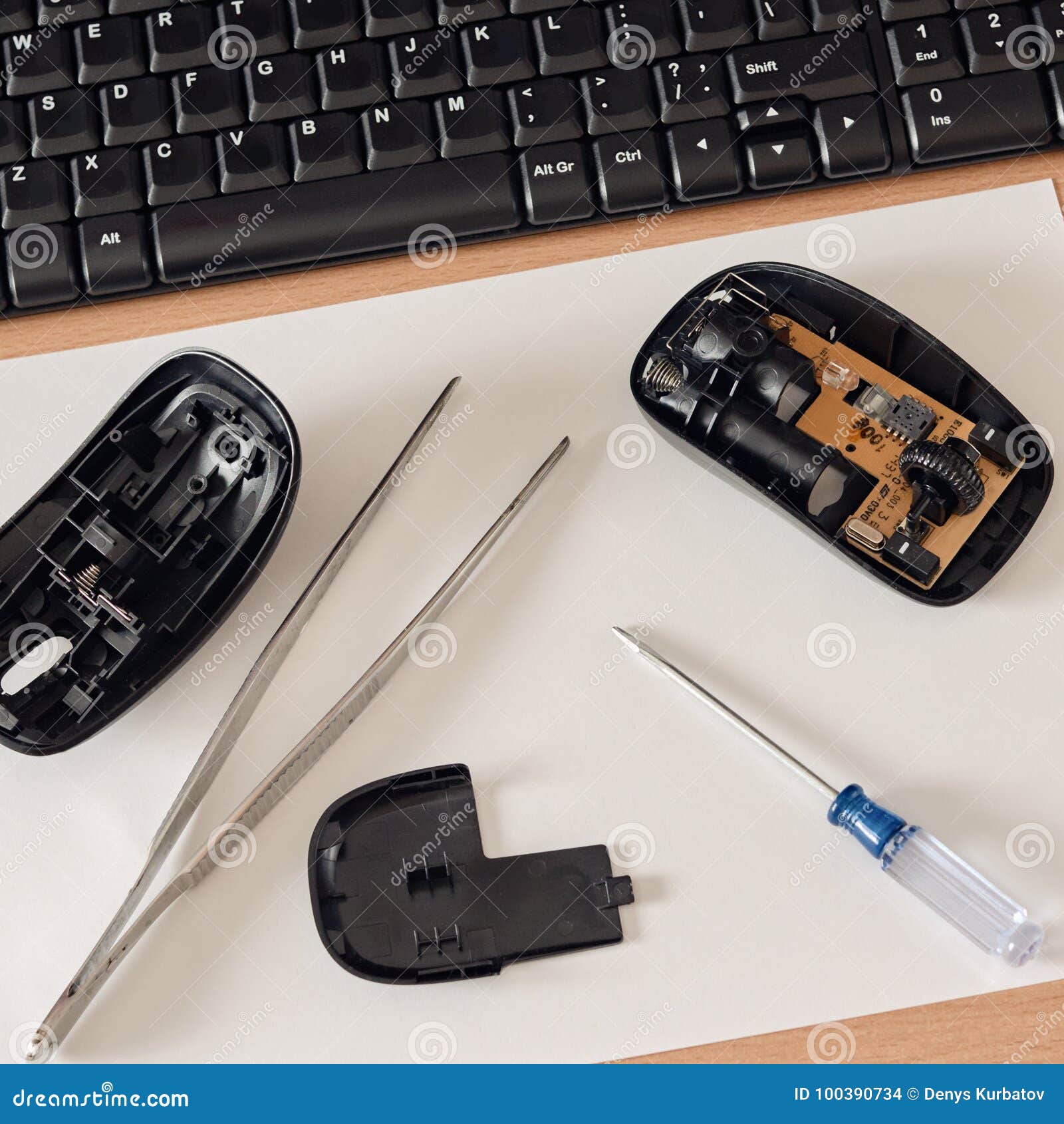 Computer mouse dismantle stock photo. Image of clean - 100390734