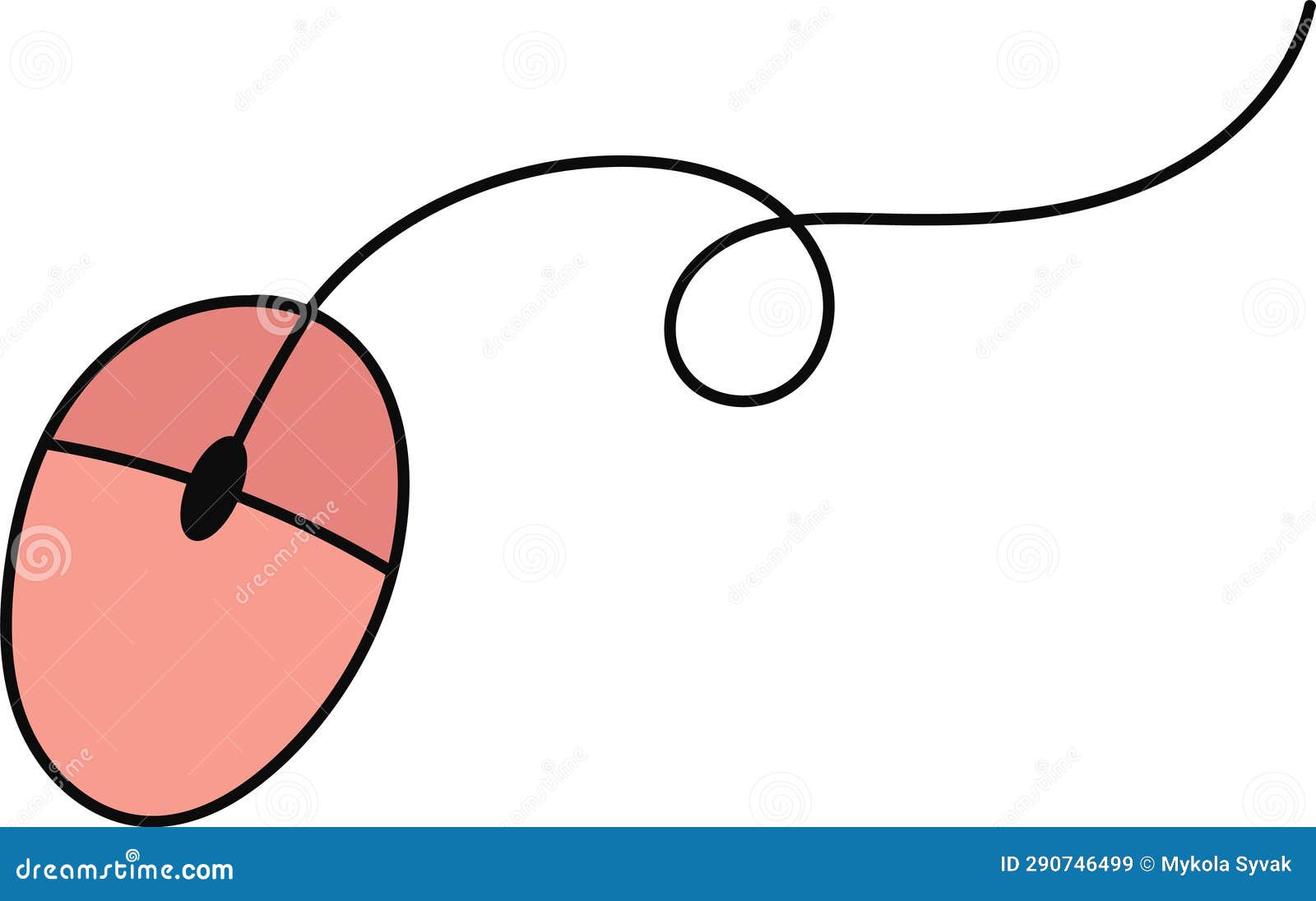 Computer Mouse Doodle stock illustration. Illustration of drawing ...