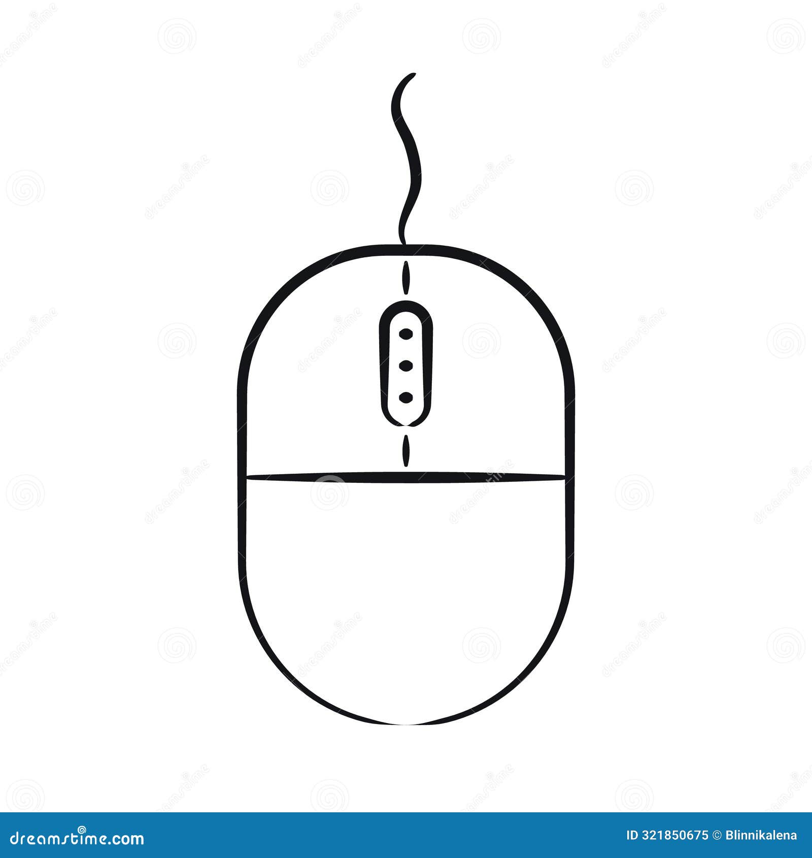 Computer Mouse Drawn by Hand with Pencil. Wire Device for Cursor ...