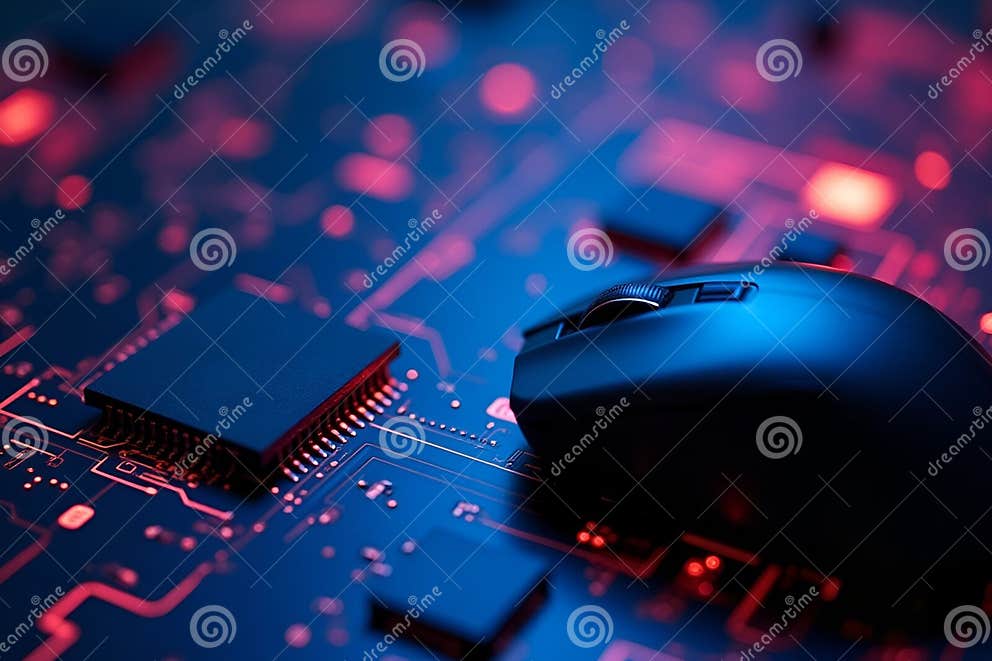 Computer mouse on a chip stock illustration. Illustration of ...