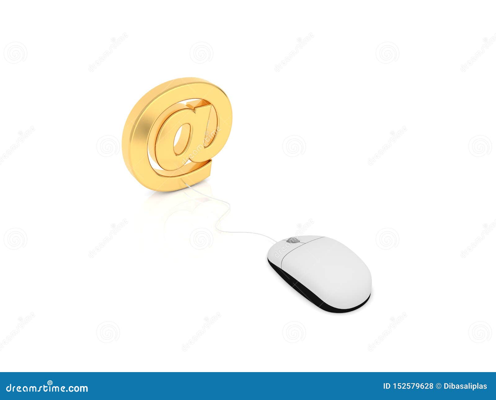 Computer Mouse and Email on a White Background. Stock Illustration ...