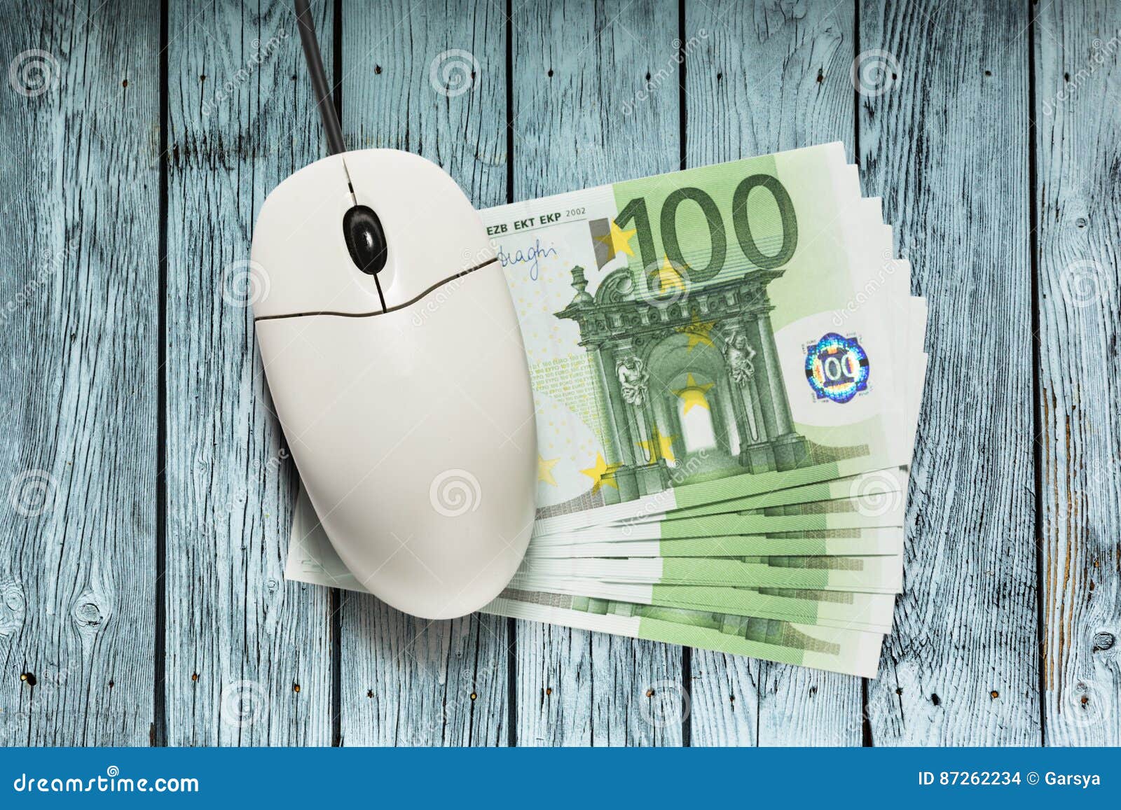 Computer Mouse and Euro Banknotes Stock Photo - Image of connection ...