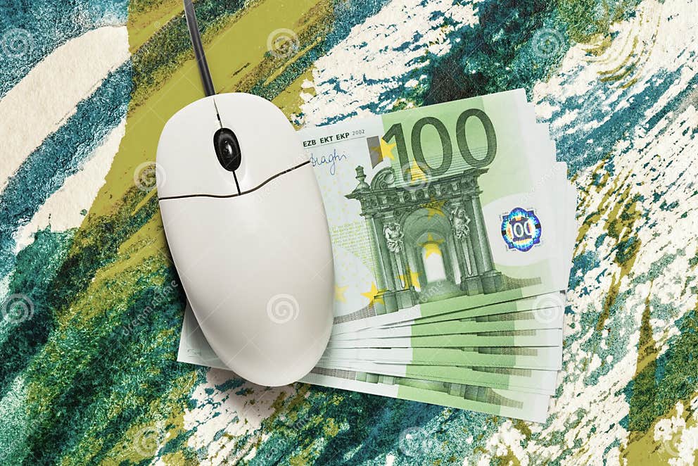 Computer Mouse and Euro Banknotes Stock Photo - Image of push, hardware ...