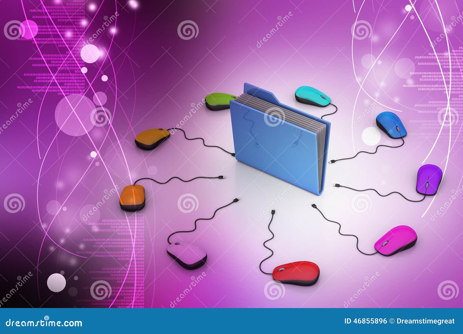 Computer Mouse with File Folder Stock Illustration - Illustration of ...